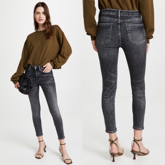 Frame Denim | Jeans | Frame Le One Skinny Jeans Hughes Black High Rise ...